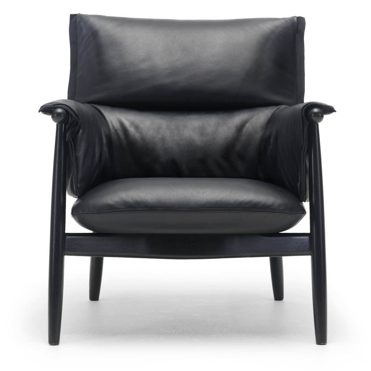 E015 Embrace Lounge Chair, Black Oak, Leather Cushions & Edging – FJØRN Scandinavian