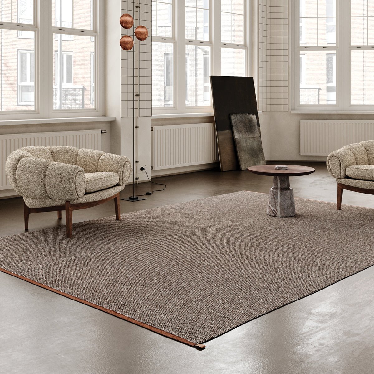 Terrazzo Swedish Woven Wool / Linen Rug, Seven Sizes in Nine Color Var ...