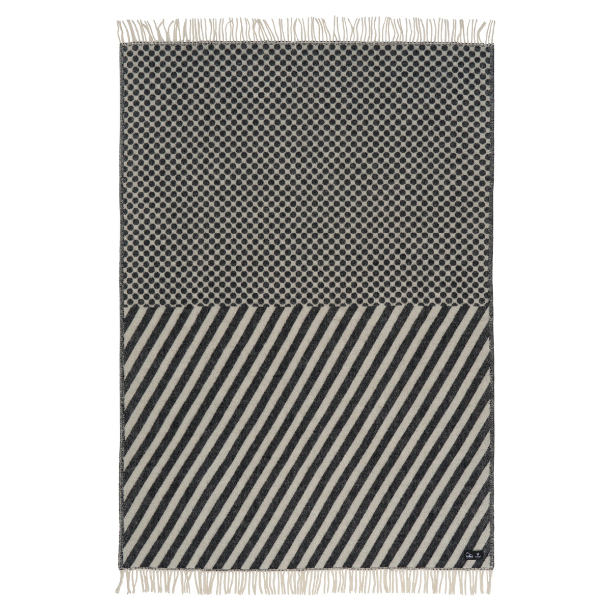 Dot & Stripe Lambswool Throw, Black & White – FJØRN Scandinavian