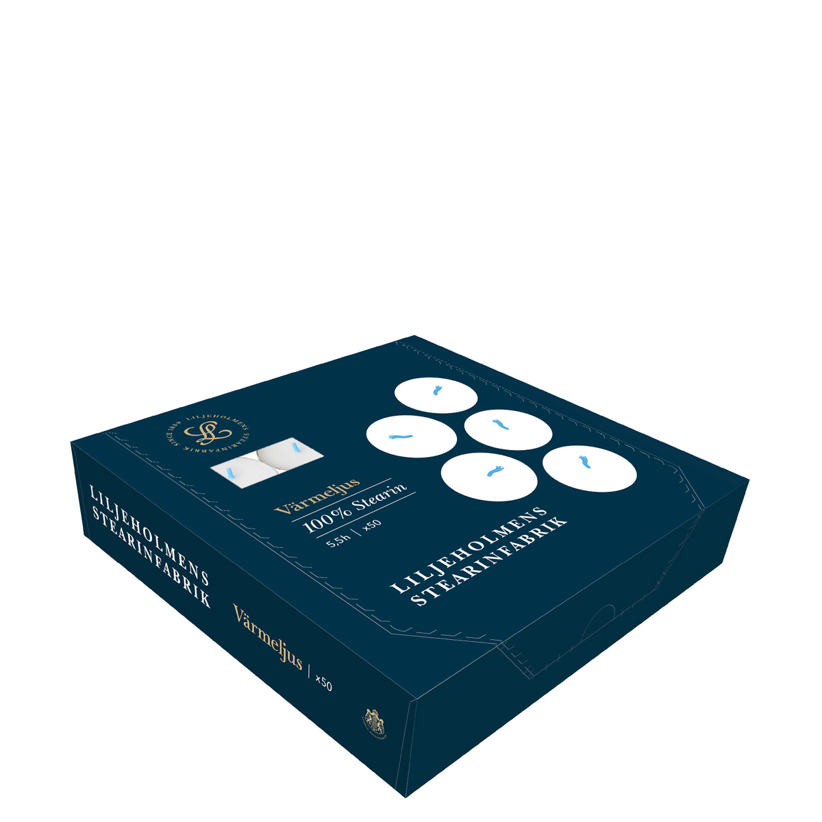 Swedish Värmeljus (Tealight) Stearin Candles, 50-Count Box - Made in ...