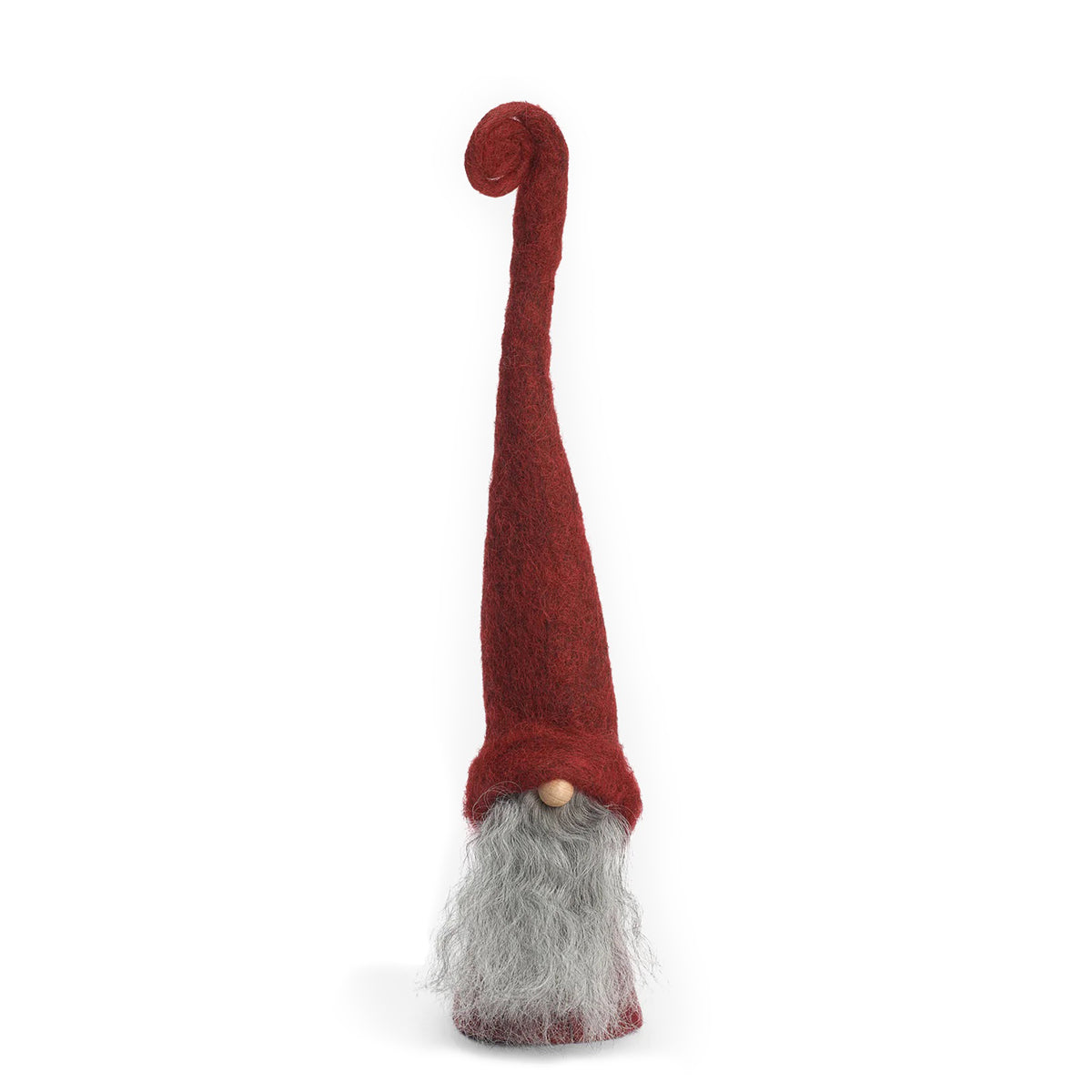 Swedish Tomte Alfred, Tall Curled Red Wool Hat & Gotland Beard – FJØRN ...