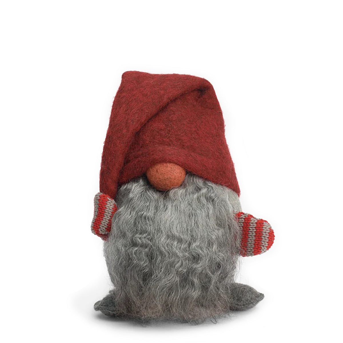 Swedish Tomte Lill-Claes, Red Wool Hat, Knitted Mittens & Gotland Beard ...