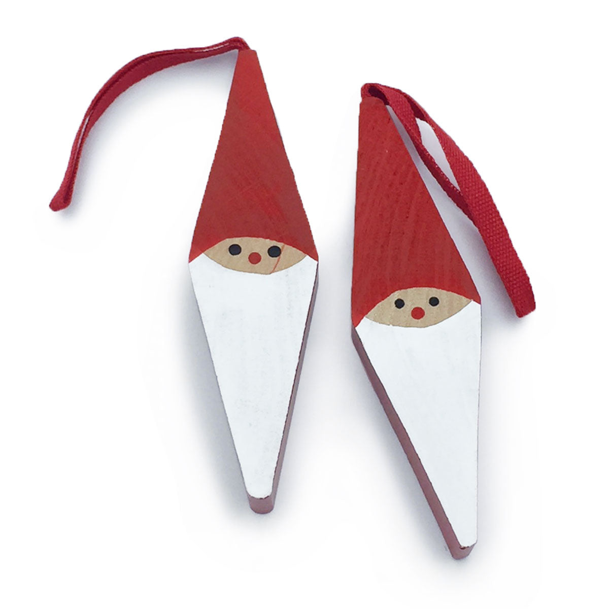 Wooden Swedish Tomte Face Ornament - Set of 2 – FJØRN Scandinavian