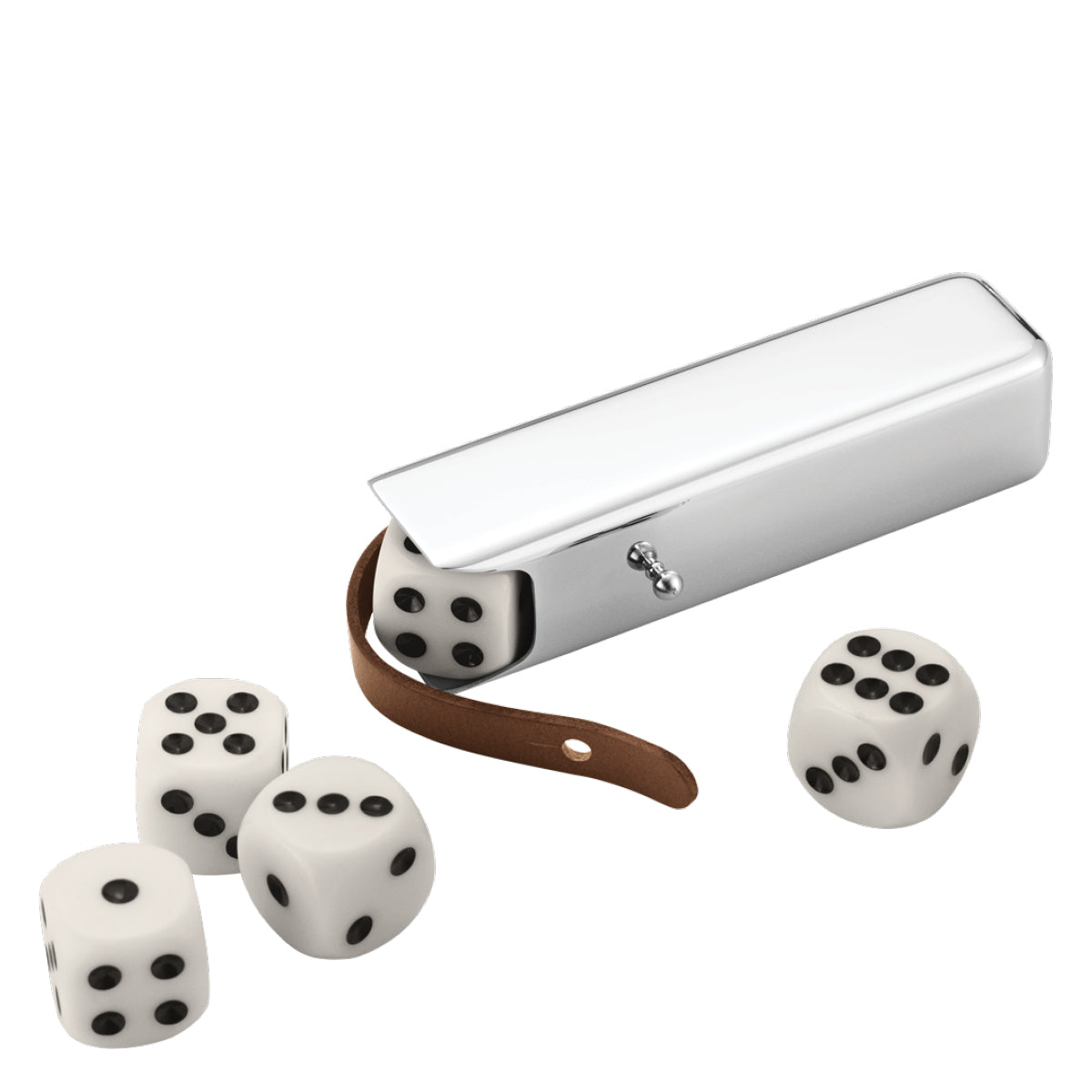 Sky 5 Dice Set with Case, Stainless Steel / Leather – FJØRN Scandinavian