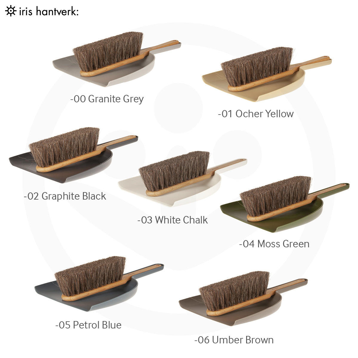 patterned dustpan and brush